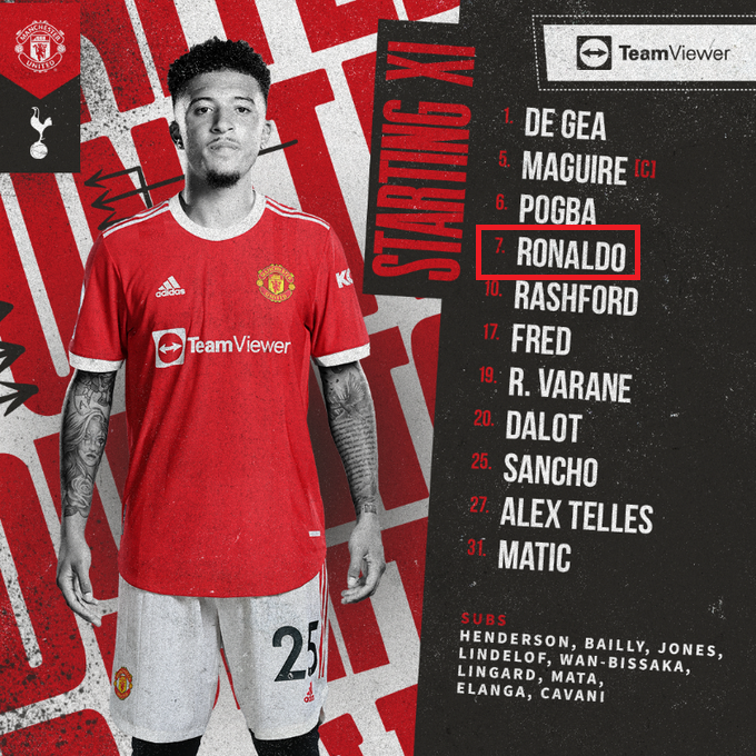 [PL 29R] 맨유 vs 토트넘 라인업.jpg (호날두 / 손흥민 선발)