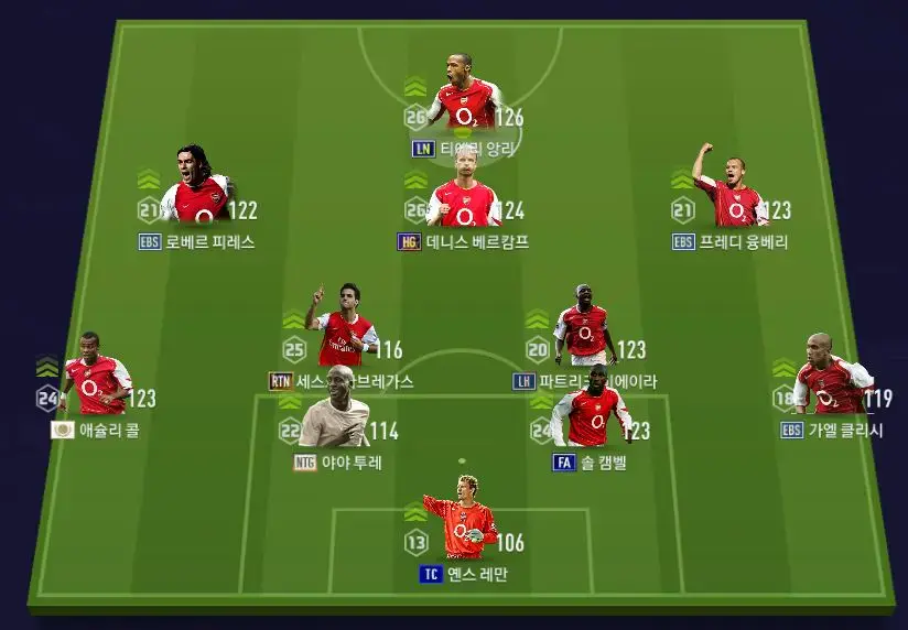 0304 무패우승 아스날 스쿼드!!