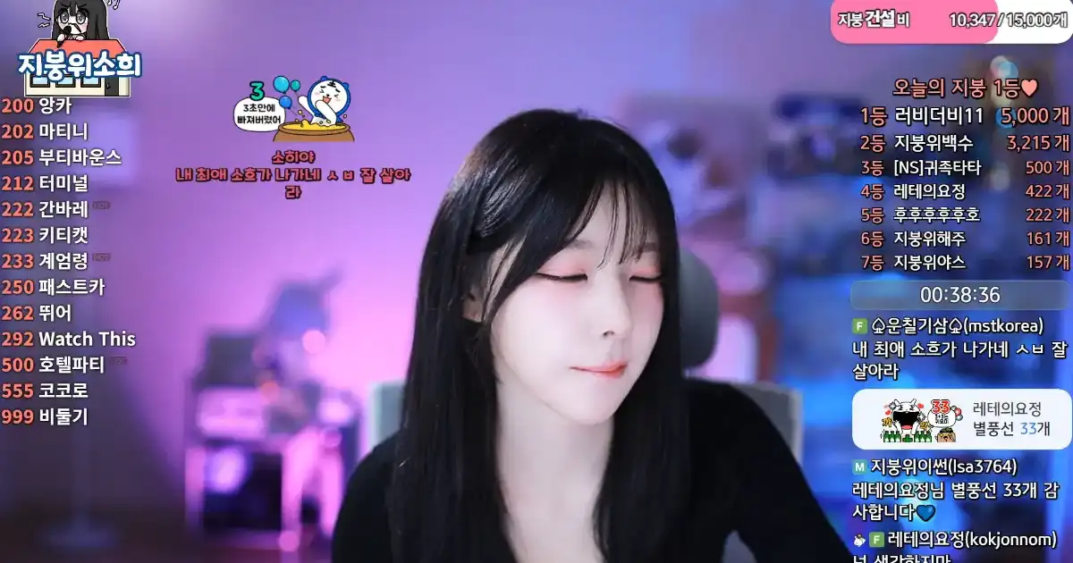 지붕위소희 수니그룹 퇴사 : 인터넷방송 - 와이고수