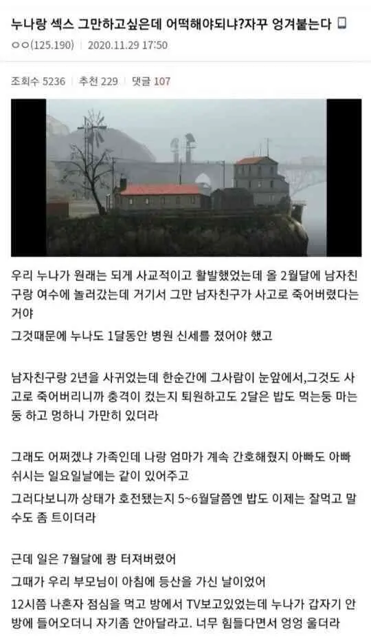 누나랑 관계를 가진 디씨인